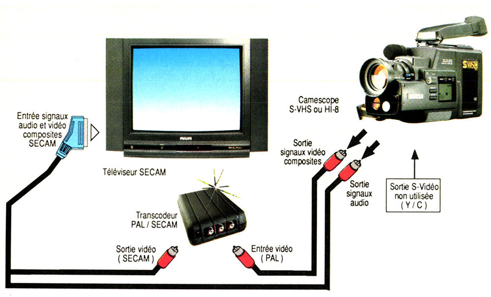 Les liaisons caméscope-téléviseur – SAGA 8MM